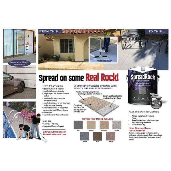 DAICH SpreadRock Granite Stone Coating 3-gal Ice Grey Interior/Exterior ...