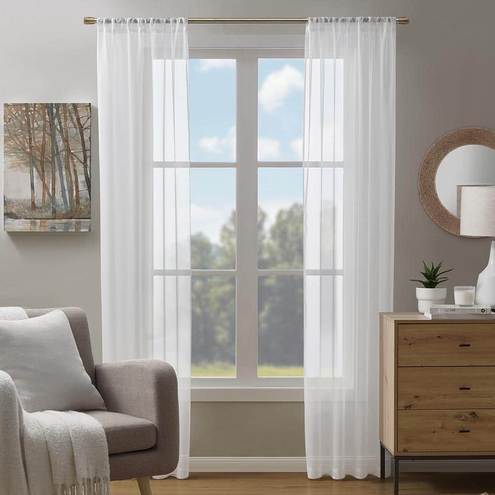 LiGHTSOUT with EnerShield Technology Voile White 38 in. W x 84 in. L ...