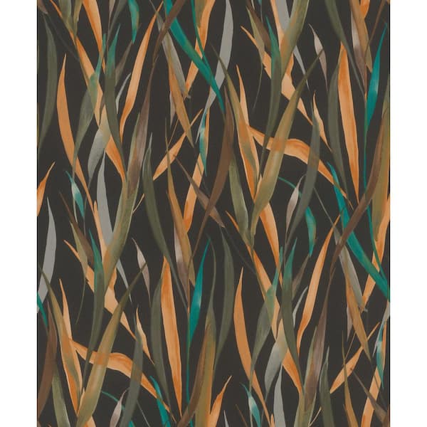 A-Street Prints Willoughby Black Fronds Wallpaper Sample 4202-330250SAM ...