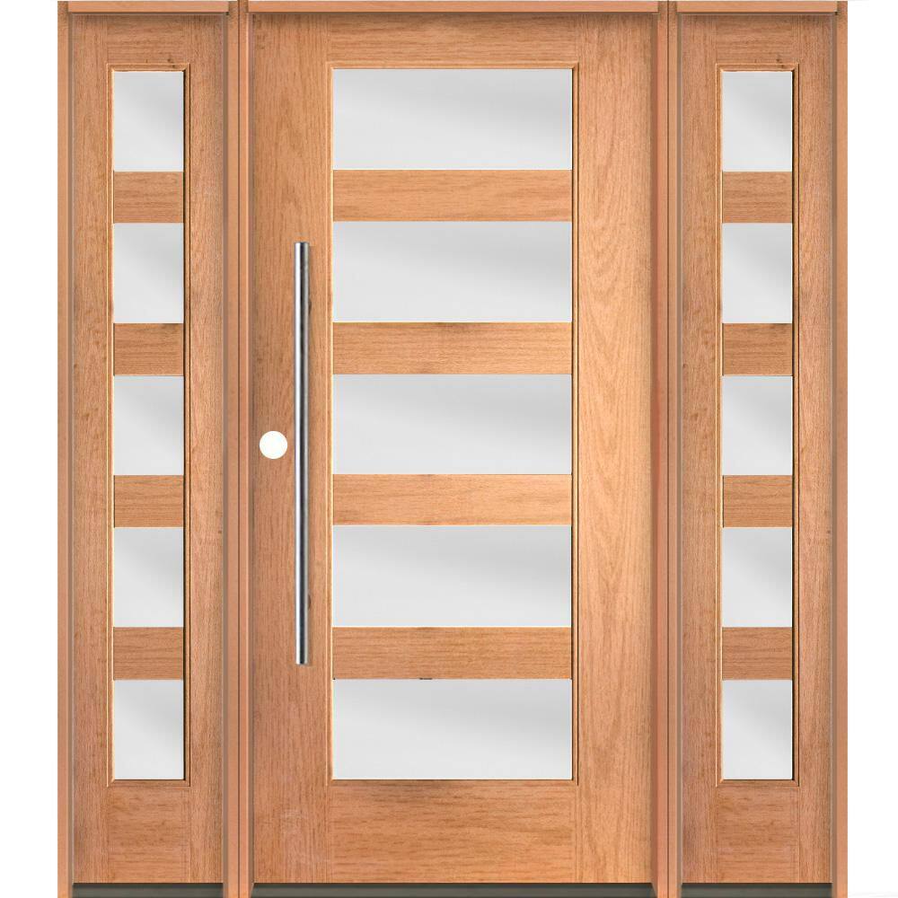 Krosswood Doors Modern Faux Pivot 64 in. x 79 in. Right-Hand/Inswing 5 ...