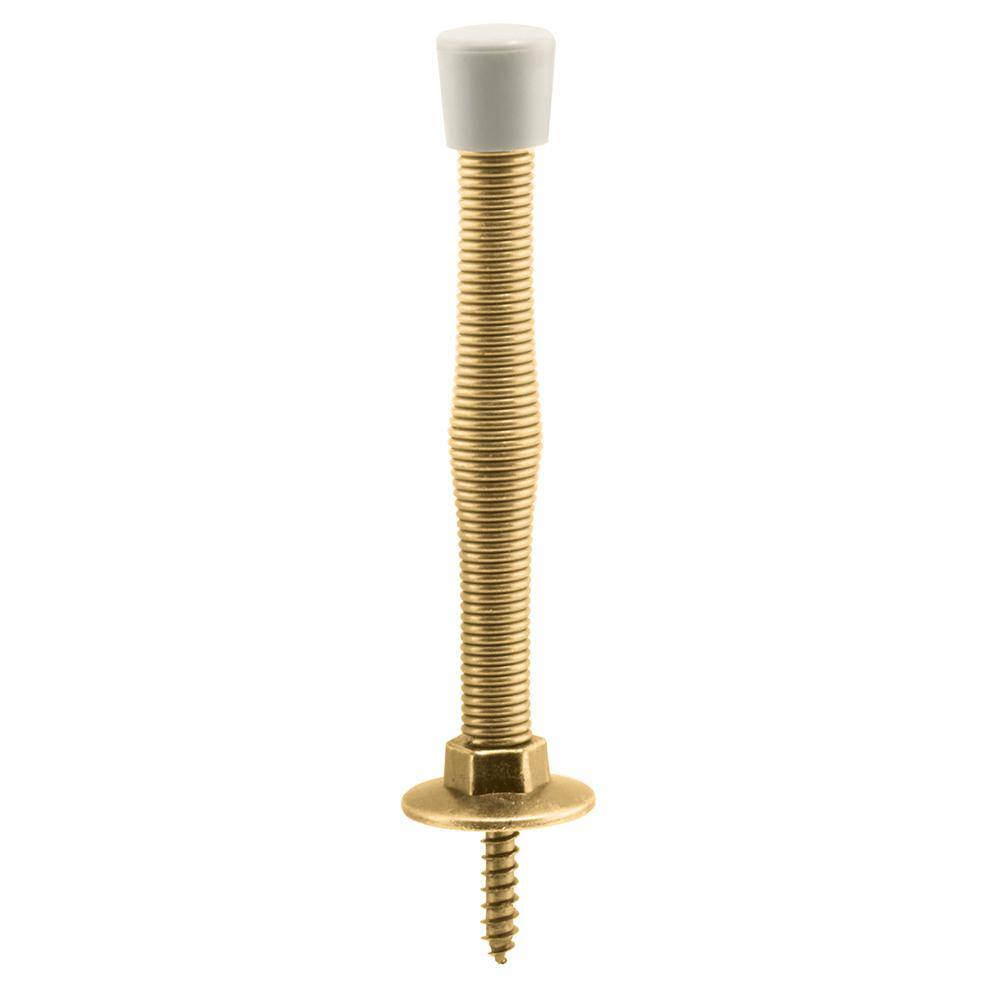 Prime-Line Door Stop 3 in. Reach Spring Steel Construction Brass Plated ...