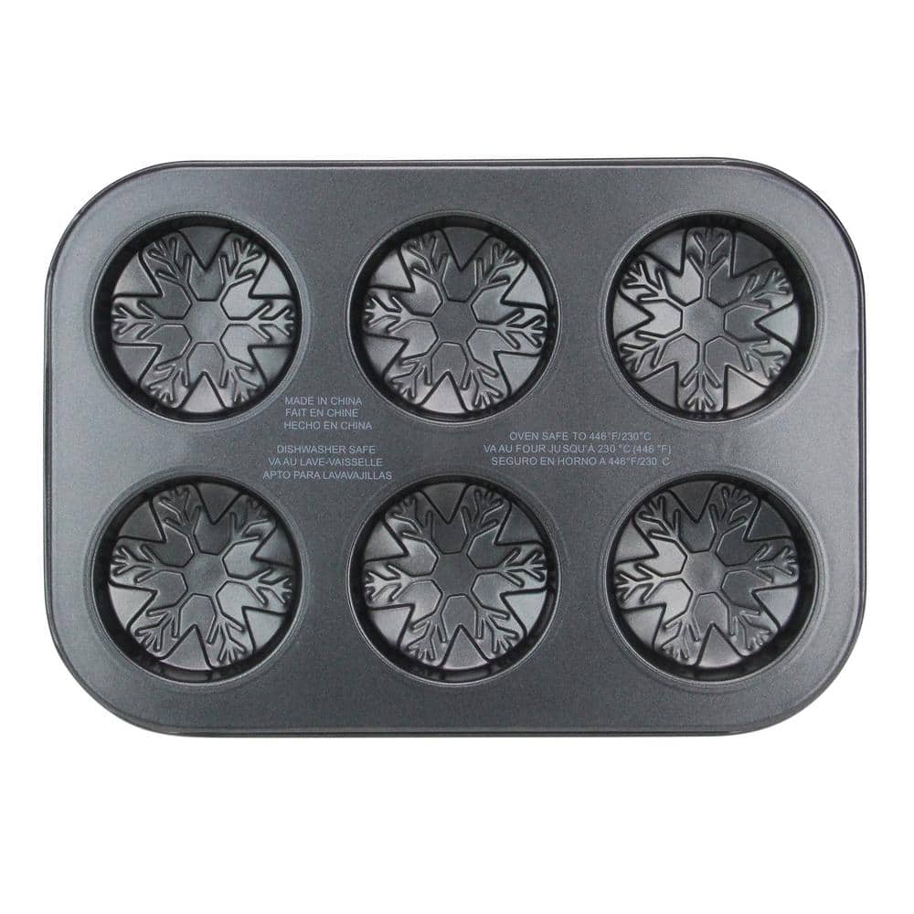Avon 10 in. Gray Metal Snowflake Baking Pan 33537548 - The Home Depot