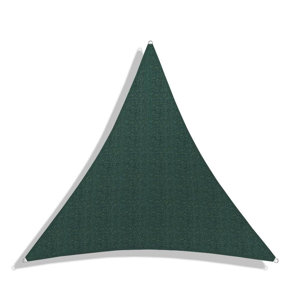 BANSA ROSE 12 ft. x 12 ft. Dark Green Triangle Heavy Weight Sun Shade ...