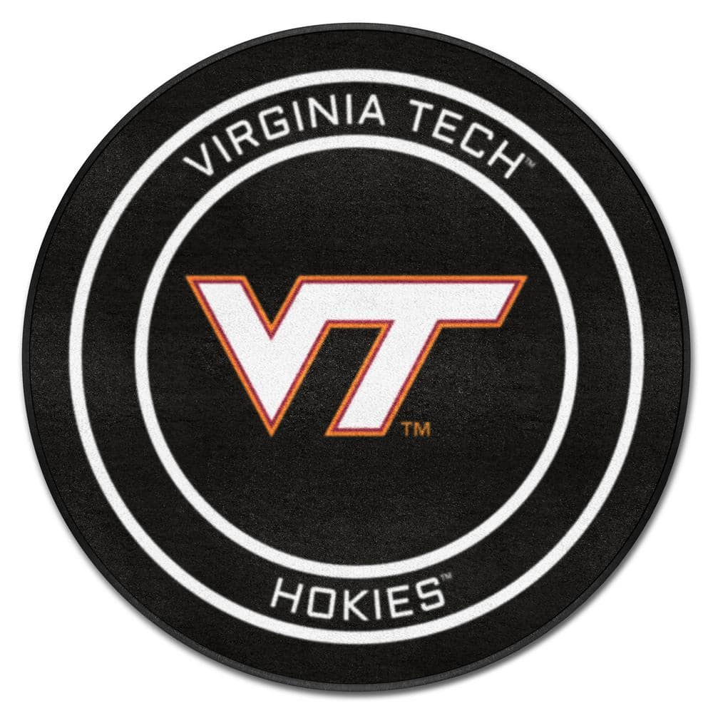 FANMATS Virginia Tech Black 2 ft. Round Hockey Puck Accent Rug 33234 ...