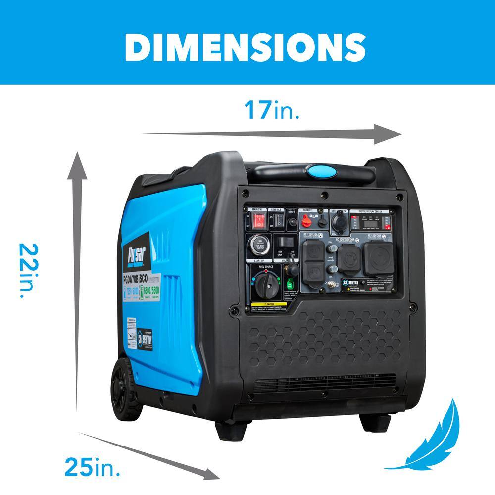7,250-Watt/6,500-Watt Super Quiet Dual Fuel Gas/Propane Inverter ...