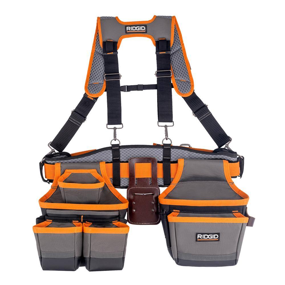 RIDGID 29 in. 23 Pocket Professional Grade 2-Bag Suspension Rig Work ...