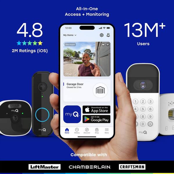 Chamberlain myQ Smart Wireless Garage Door Video Keypad MYQ-K40TXXW ...