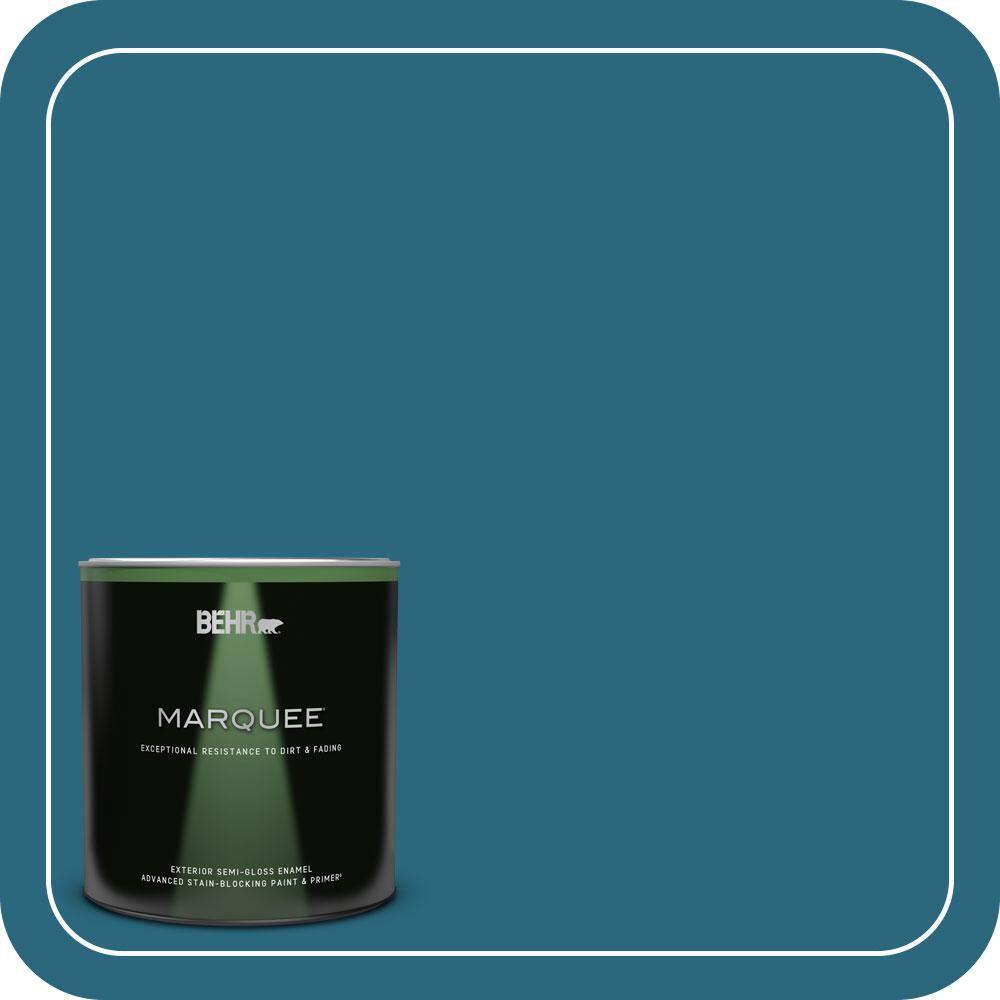 BEHR MARQUEE 1 qt. #M480-7 Ice Cave Semi-Gloss Enamel Exterior Paint ...