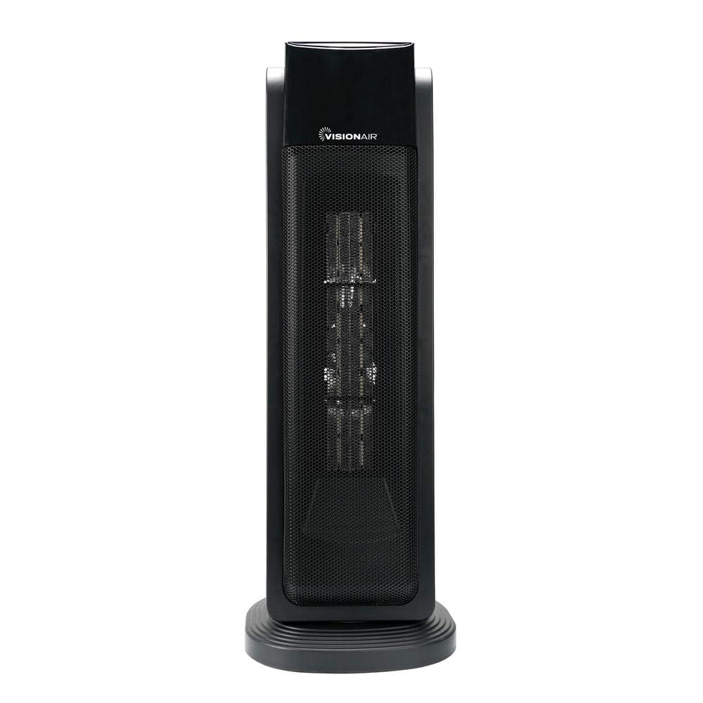 VISIONAIR 1500/750-Watt 23 in. Oscillating Ceramic Electric Forced Air Tower Heater with Remote ...