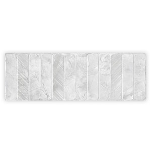 Apollo Tile Strata 4 in. x 5 in. Matte White and Gray Ceramic Large ...