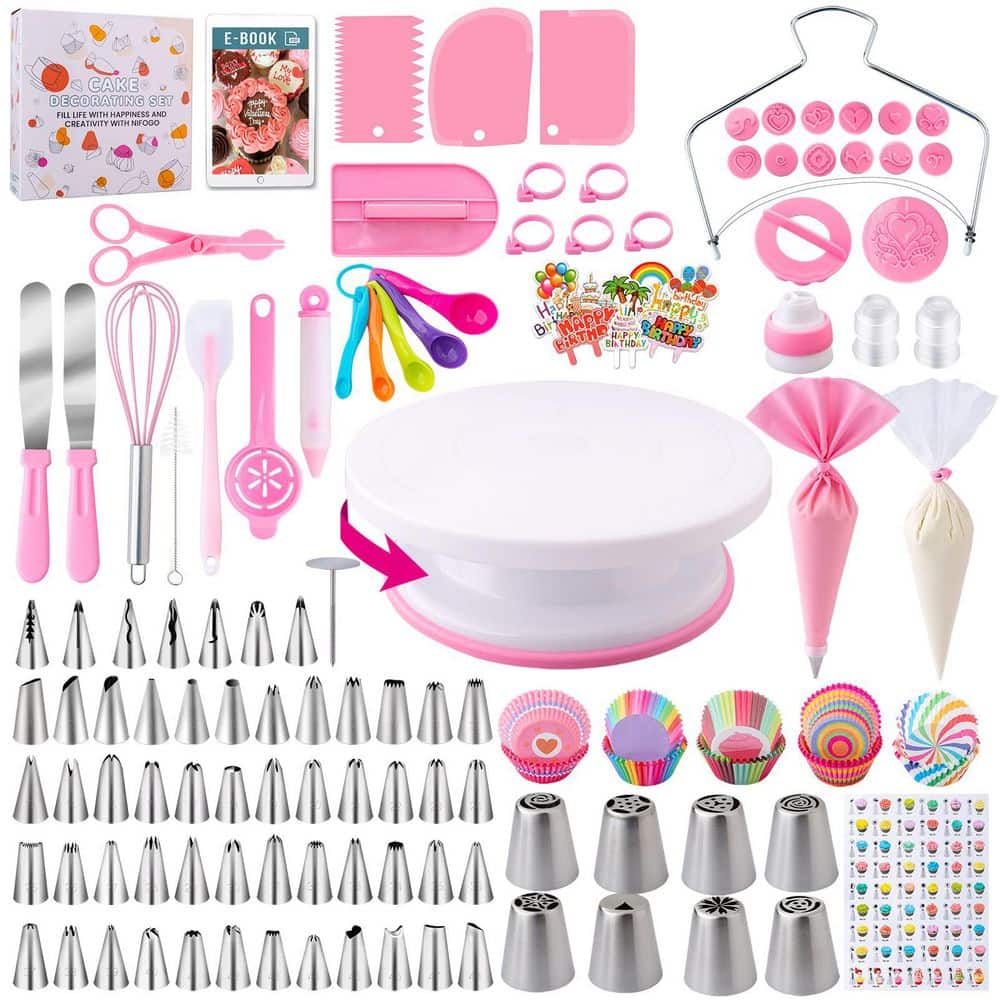 Baking Series 356-Piece Cake Decorating Kit with Turntable, Piping Bags ...