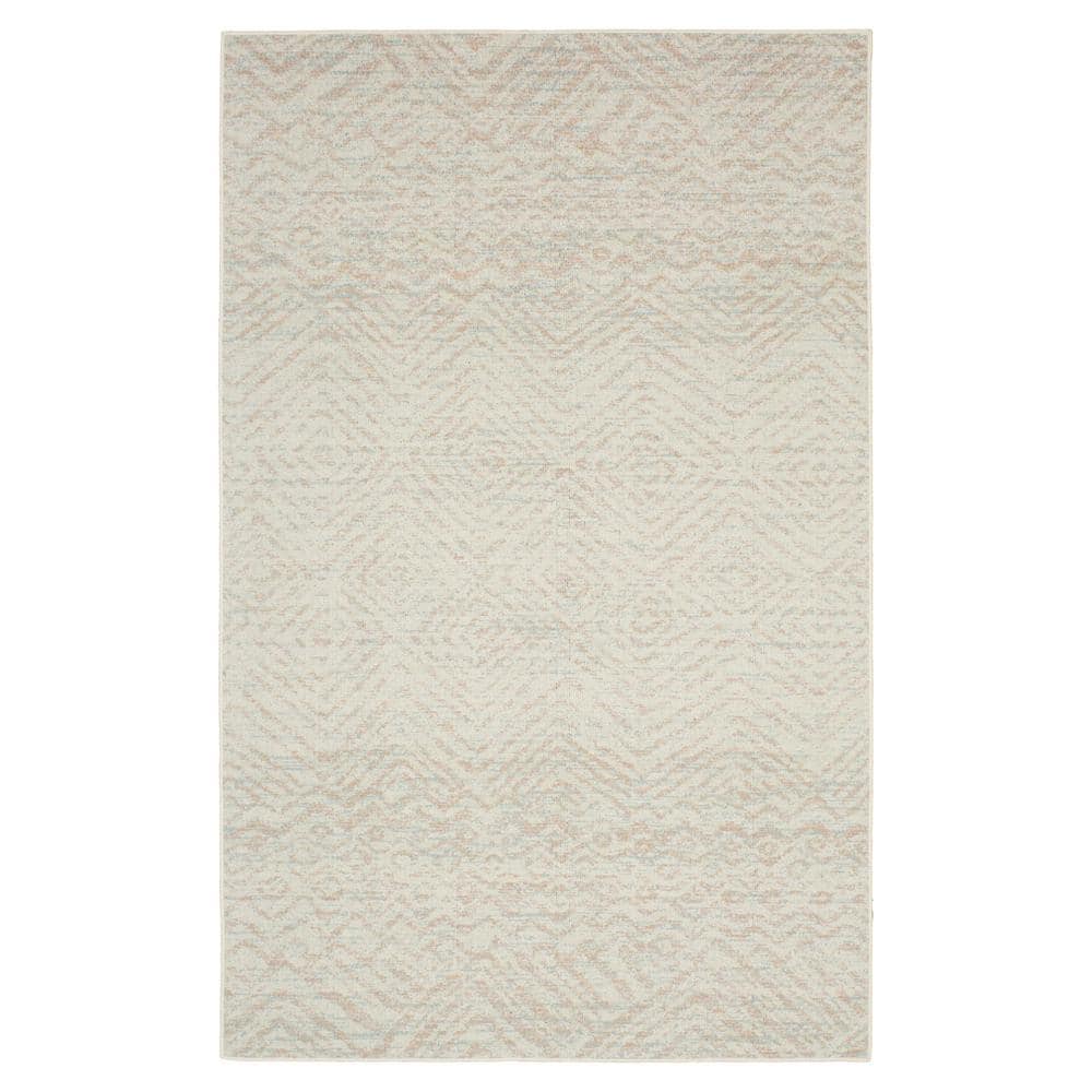 Mohawk Home Zig Zag Stripe Blush 2 ft. x 3 ft. Machine Washable Area ...
