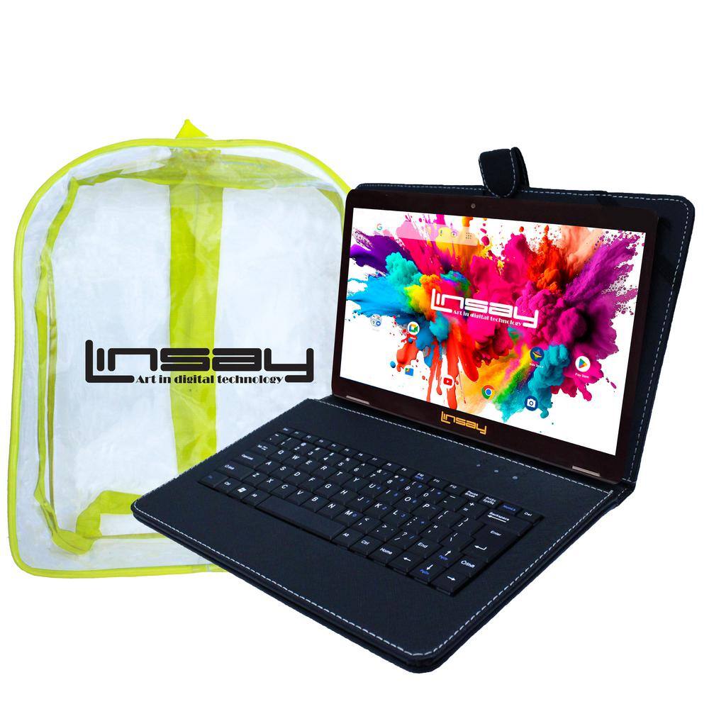 LINSAY 10.1 in. High End Octa Core Tablet 128GB Android 13 with Black ...