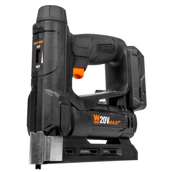 WEN 20V Max Cordless 2-in-1 18-Gauge Brad Nailer and T50 Crown Stapler ...