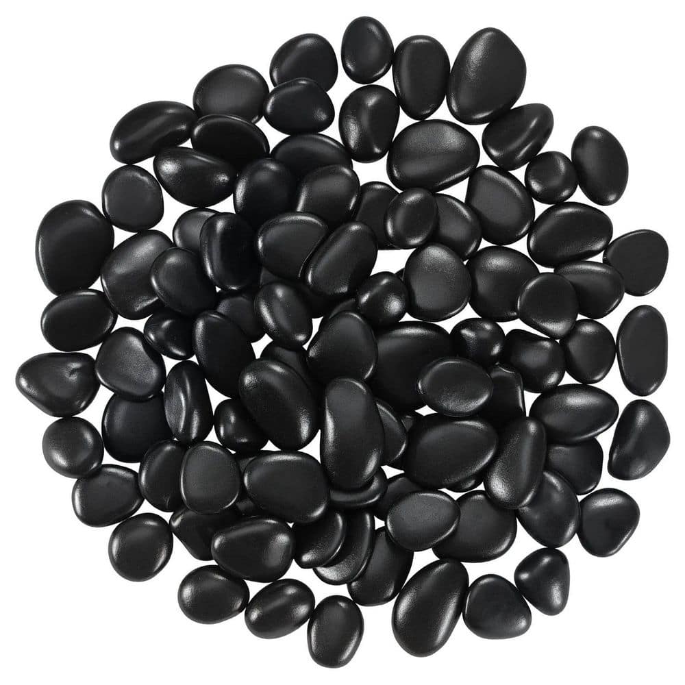OGETFUUR 15 lb. Black River Rocks, River Stones, Decorative Smooth ...