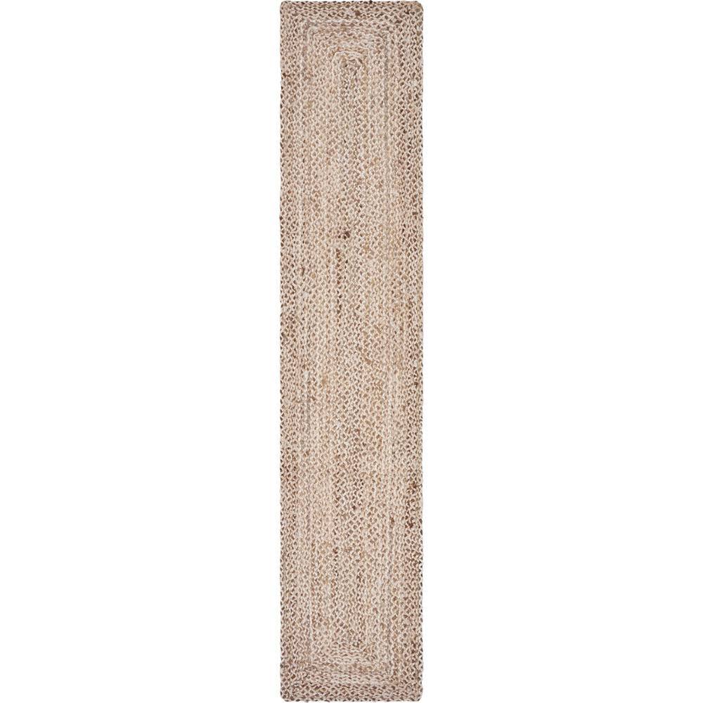 LR Home Dual-Toned Bleached/Tan 16 in. x 80 in. Organic Jute Table ...