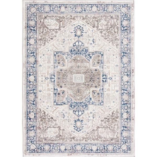 Home Decorators Collection Silky Medallion 5 ft. x 7 ft. Multi Area Rug ...