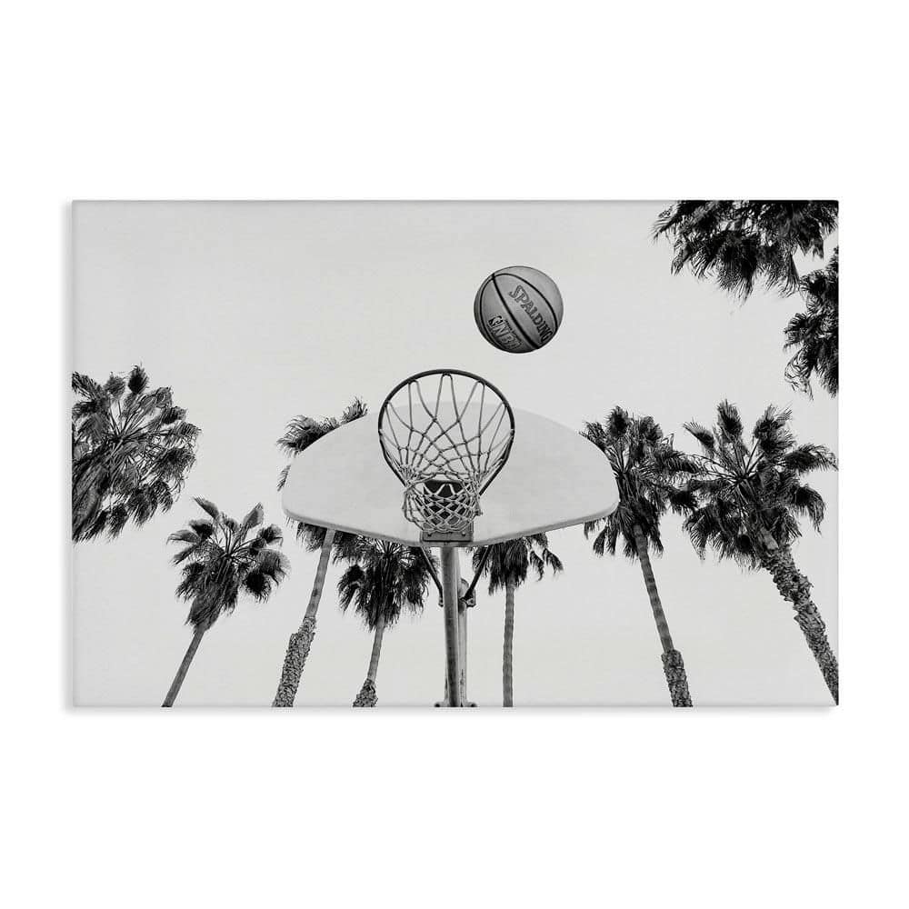 Stupell Industries Basketball Hoop with Palms by Sisi and Seb Unframed ...