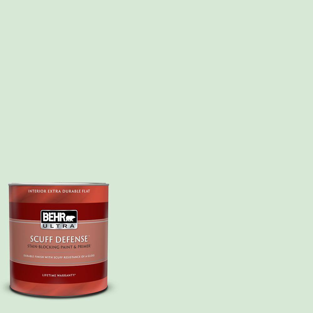 BEHR ULTRA 1 qt. #M410-1 Jade Mist Extra Durable Flat Interior Paint ...