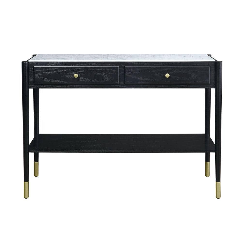Acme Furniture Atalia 44 in. Black Rectangle Marble Top Console/Sofa ...