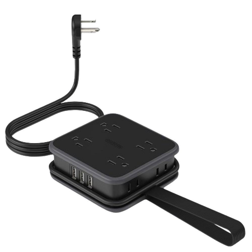 Lukyamzn Black 10 Amp Tamper Resistant Extension 5 ft. Extension 3 Side ...