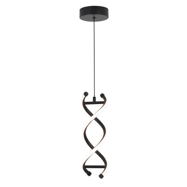 Artika DNA 13-Watt 1-Light Black Modern Integrated LED Pendant Light ...