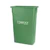 Carlisle TrimLine 23 Gal. Green Rectangular Trash Can Imprinted with Compost (4-Pack ...