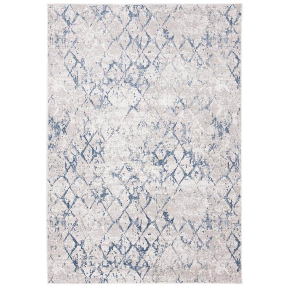 SAFAVIEH Amelia Light Gray/Blue 4 ft. x 6 ft. Abstract Area Rug ALA783G ...