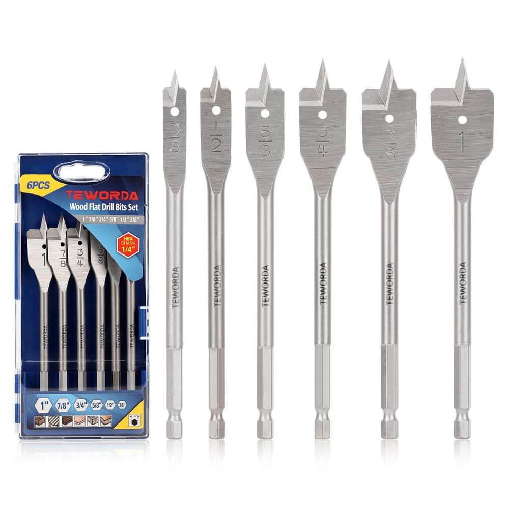 MYWISH Carbon Steel Spade Drill Bit Set (6-Piece) MZSDB001 - The Home Depot