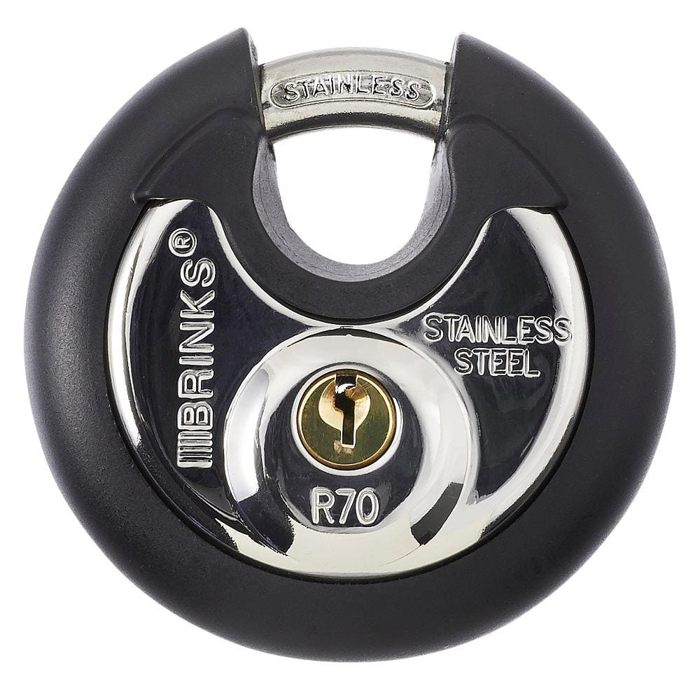 Brinks 70mm Commercial Stainless Steel Discus Padlock 673-70001 - The ...