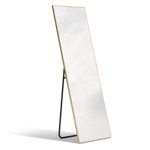WallBeyond Modern Design 64 in. W x 21 in. H Aluminum Floor Mirror ...