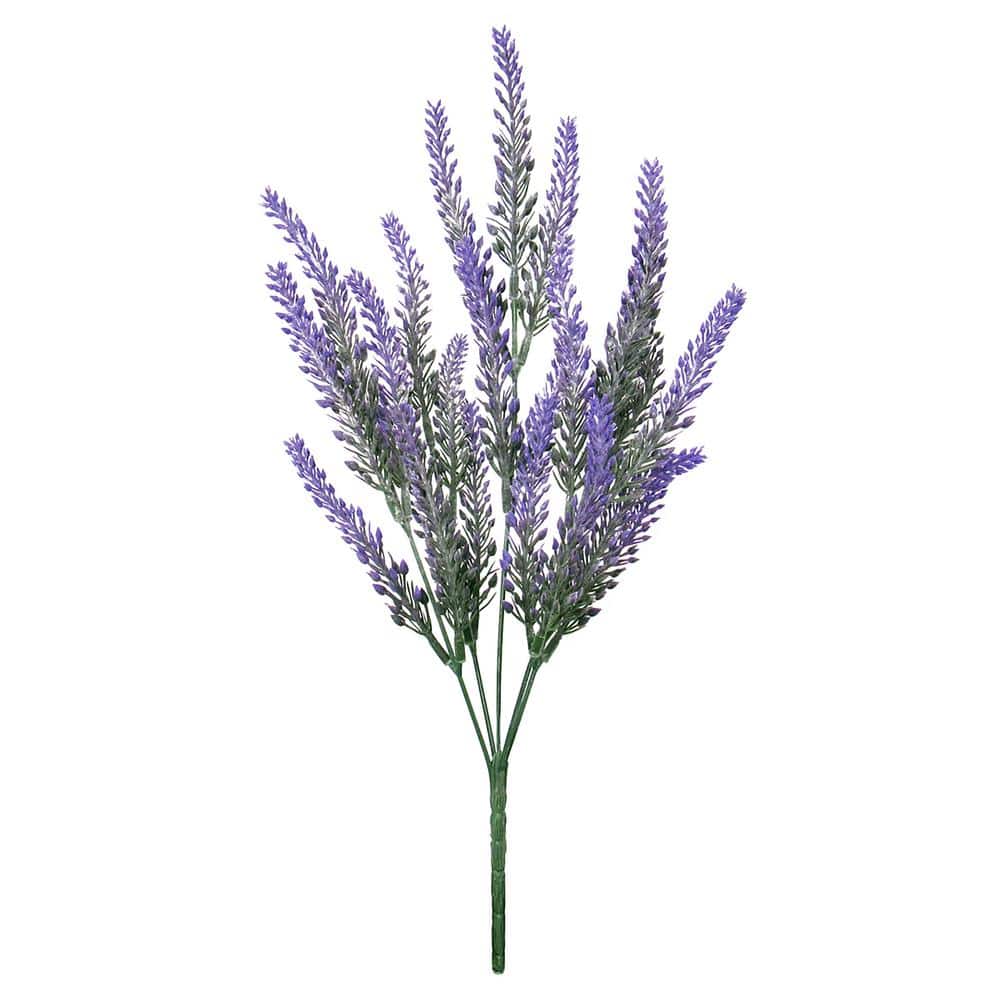 LIVING LUXURY 14.75 in. Purple Artificial Lavender Flower Stems Filler ...