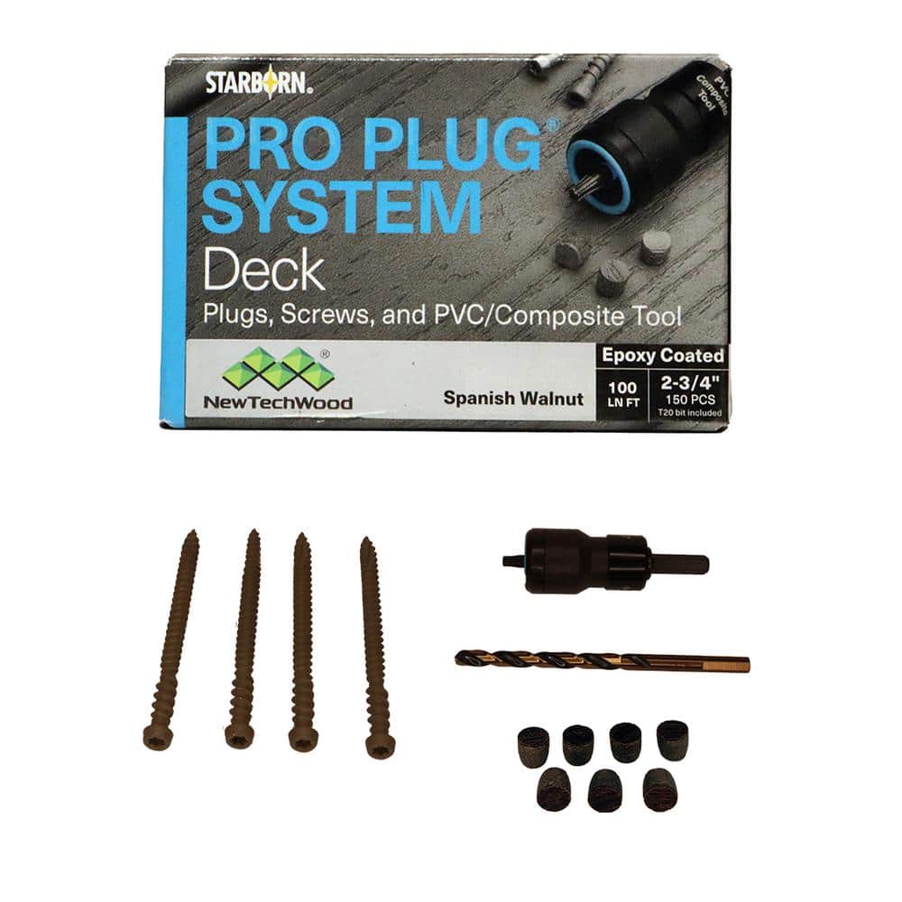 NewTechWood #10 x 2-3/4 in. Epoxy Pro Plug System Drive Flat Undercut ...