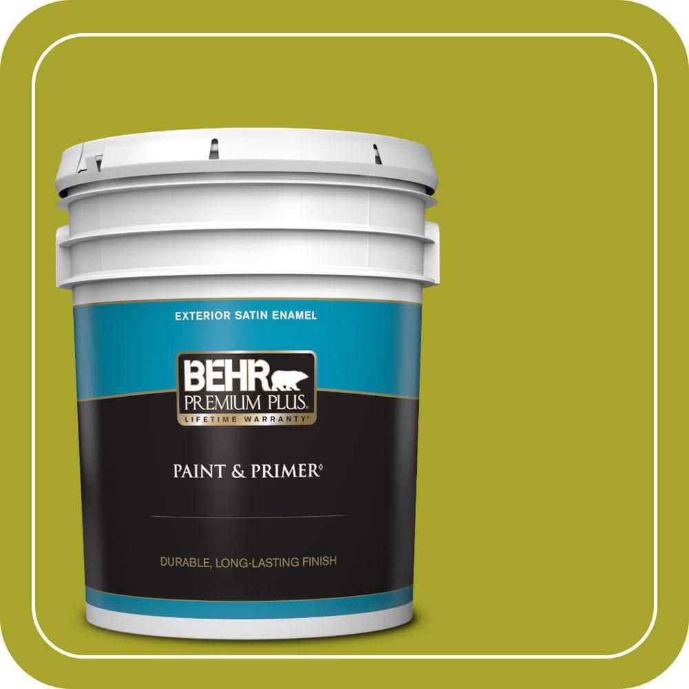 BEHR PREMIUM PLUS 5 gal. #P340-7 Venom Satin Enamel Exterior Paint ...
