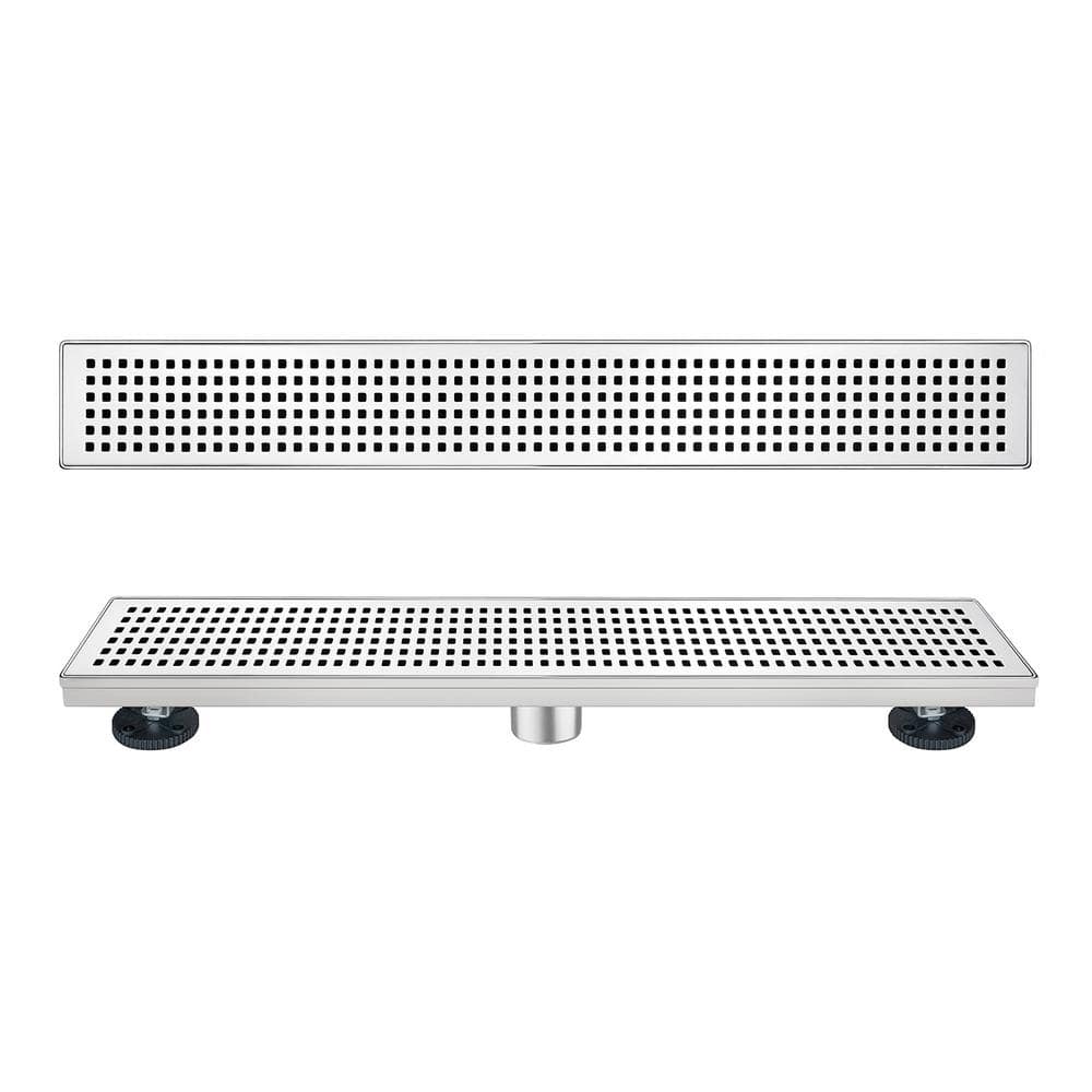 Elegante Drain Collection 48 in. Linear Stainless Steel Shower Drain ...