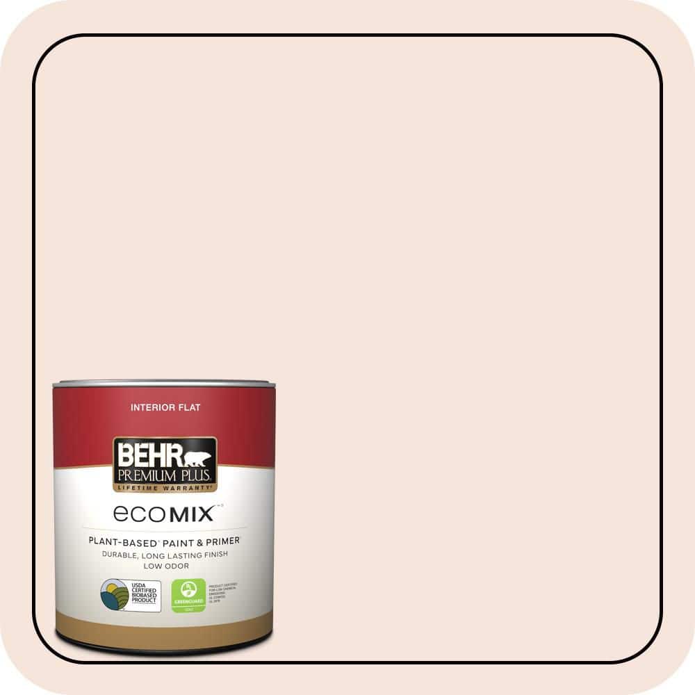 BEHR PREMIUM PLUS 1 qt. #W-D-120 Bleached Shell Flat EcoMix Plant-Based ...