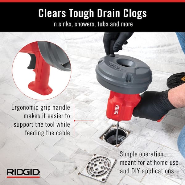 RIDGID EZ SPIN Drain Cleaning Snake Auger 80168 - The Home Depot