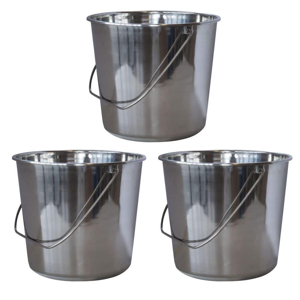 Sportsman Medium Stainless Steel Bucket Set (3-Pack) 801668 - The Home ...