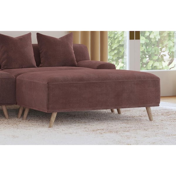 Coaster Elizabeth Wine Red Corduroy Fabric Upholstered Rectangular ...