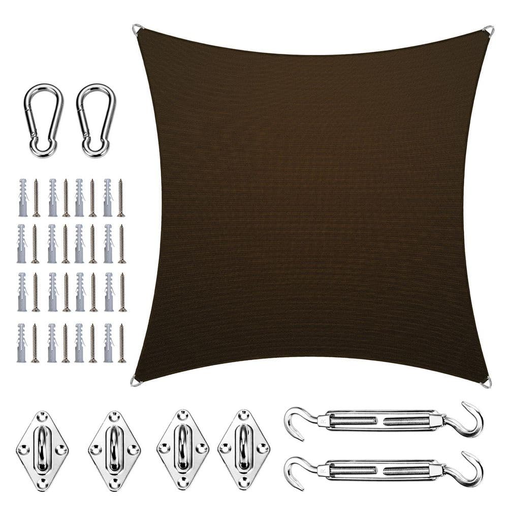 ROYAL SHADE 12 ft. x 12 ft. Square Pro Ring Sun Shade Sail with ...