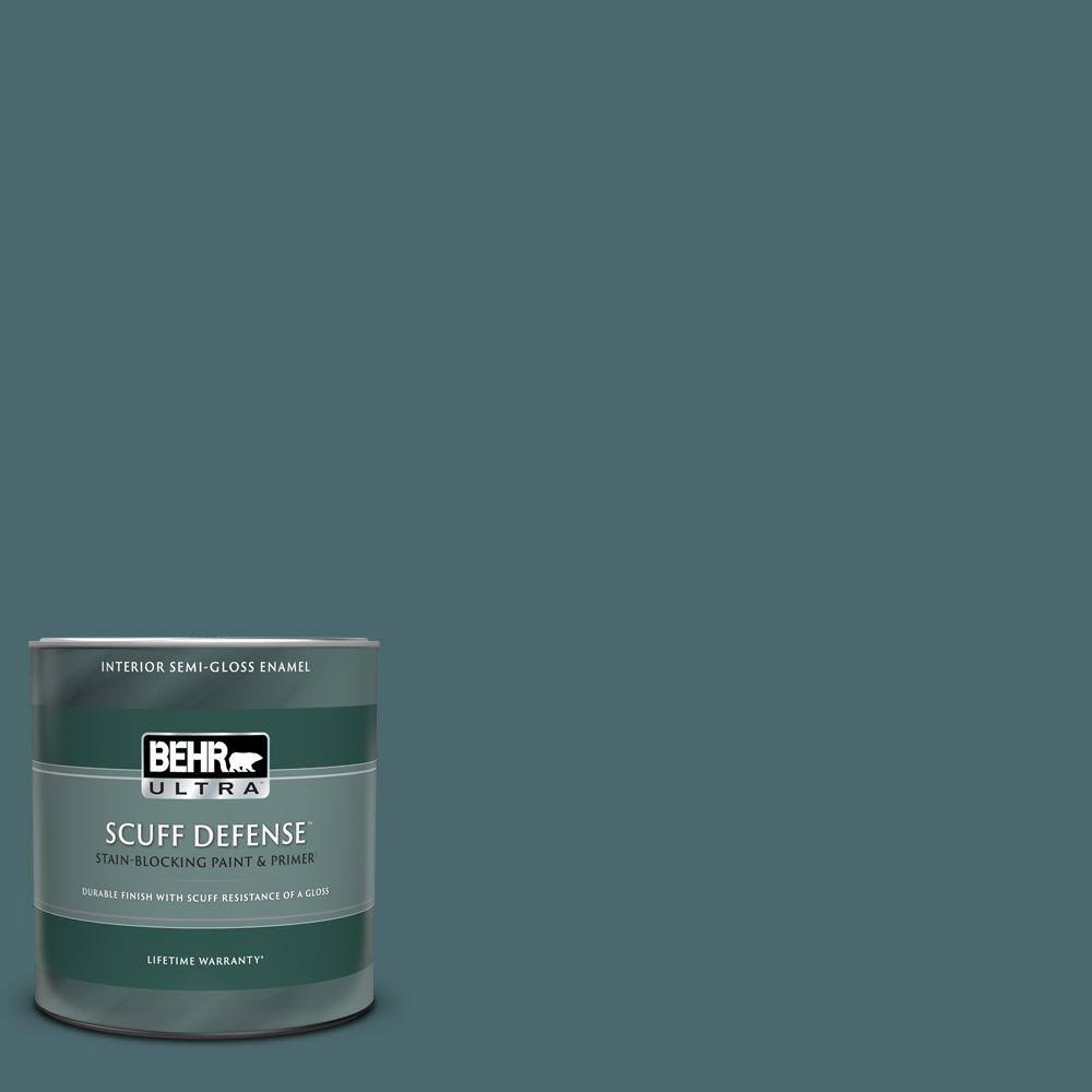 BEHR ULTRA 1 qt. #500F-7 Mythic Forest Extra Durable Semi-Gloss Enamel ...