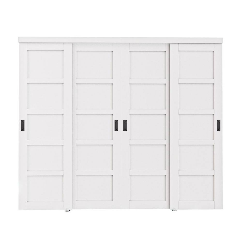 ARK DESIGN 96 in. x 80 in. Paneled 5-Lite Blank Pattern White Primed ...