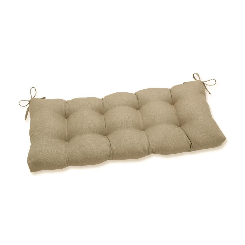 Pillow Perfect Solid Rectangular Outdoor Bench Cushion in Beige 655857 ...