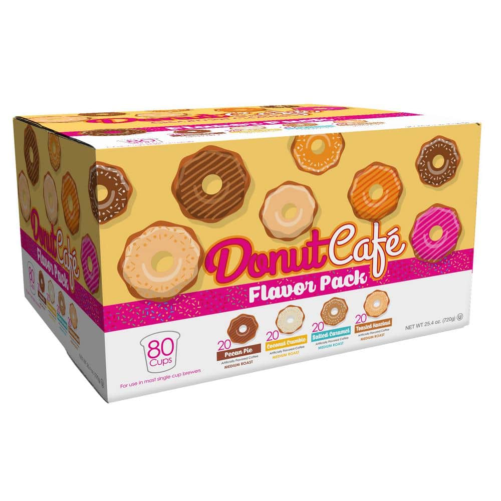 Donut Cafe Coffee Pods for Keurig K-Cup Brewers, Medium Roast, Flavored ...