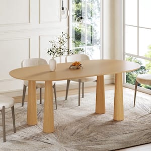 Dovelina Kathleen Black Color Wood 4 Legs Base 67 in. x 33.5 in. Oval Dining Table (Seats 6) HD ...