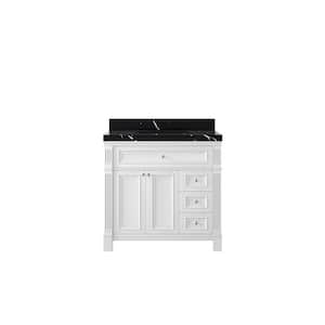 Willow Collections Paris 36 in. Single Sink Freestanding White Bath ...