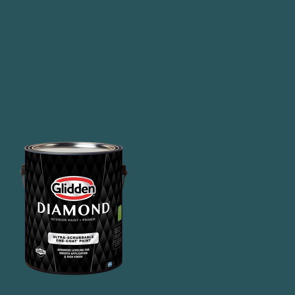 Glidden Diamond 1 gal. PPG1148-7 Deep Emerald Satin Interior Paint with ...