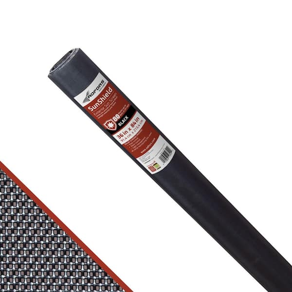 Saint-Gobain ADFORS 36 in. x 84 in. Black Polyester Sunshield 80 Solar ...