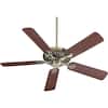 Quorum International Pinnacle 52 in. Indoor Antique Brass Ceiling Fan ...