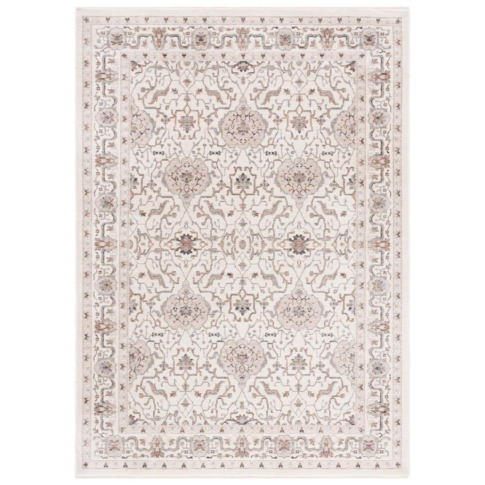 SAFAVIEH Harlow Ivory Gray/Rust 5 ft. x 8 ft. Border Ornate Area Rug ...